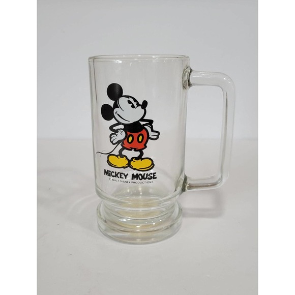 Disney | Dining | Vintage Disney Mickey Mouse Glass Mug | Poshmark